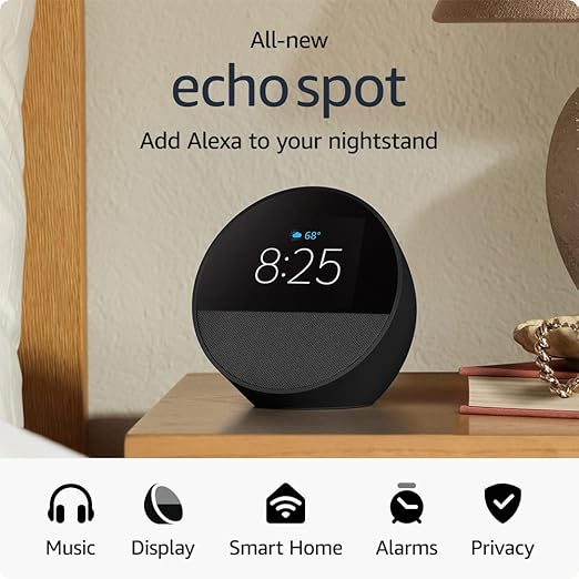 Nuevo Amazon Echo Spot (modelo de 2024), despertador inteligente con ...