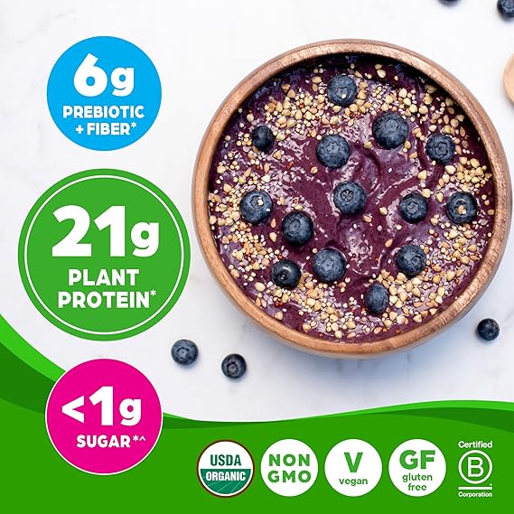 Orgain - Proteína orgánica a base de plantas vegetales, vegano, bajo en carbohidratos, sin ...