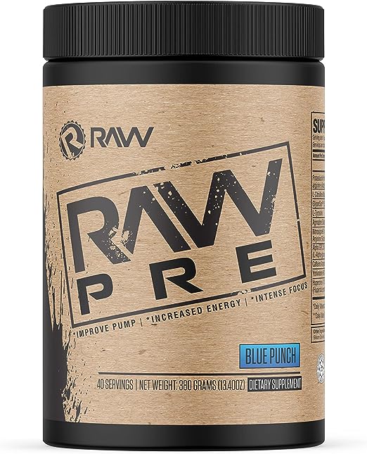 RAW Suplemento en polvo para antes del entrenamiento, potenciador de ...