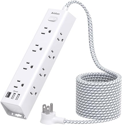 Regleta protectora de sobretensiones – Cable de extensión de 10 pies, regleta de alimentación ...