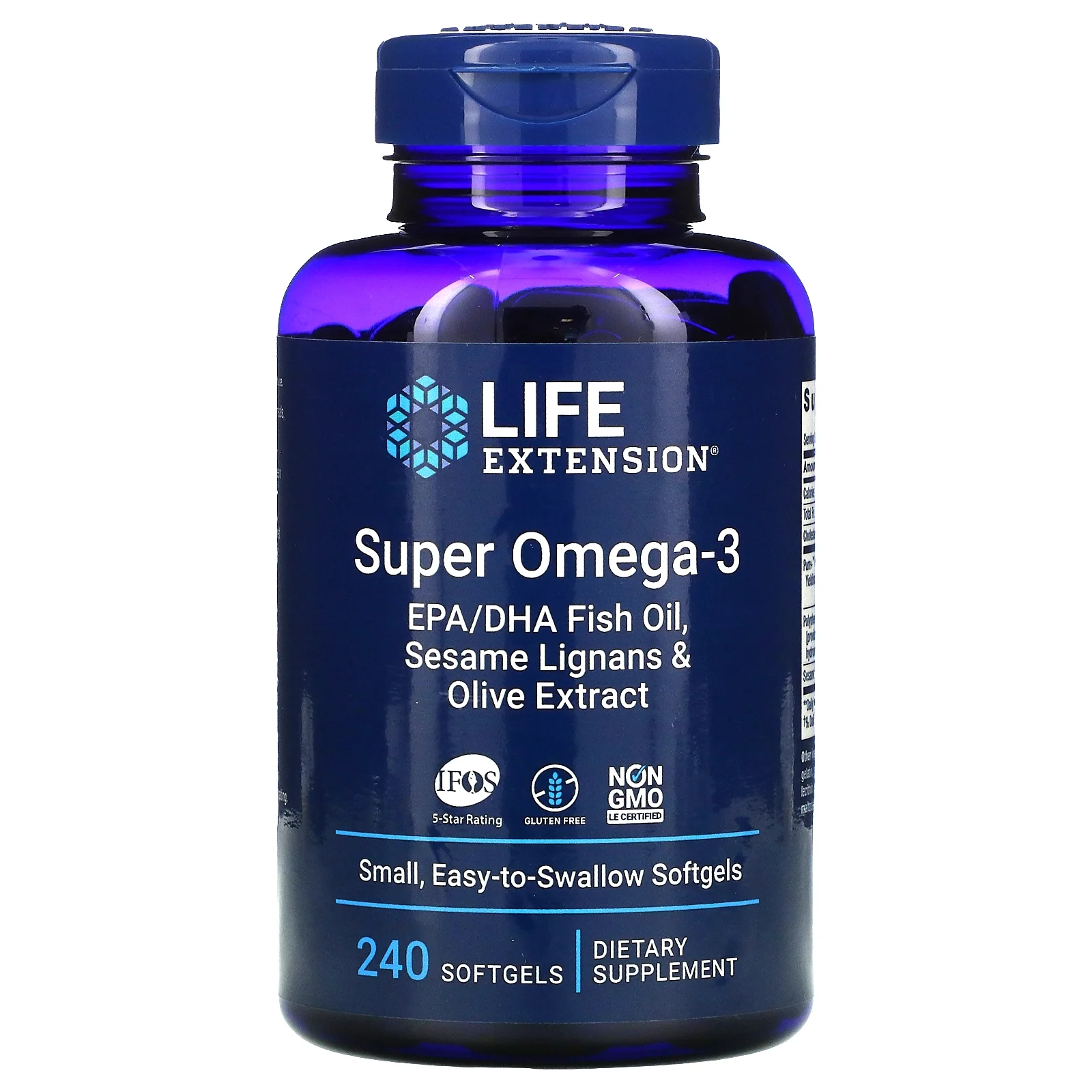 Life Extension Super Omega-3 EPA/DHA Aceite de Pescado, Lignanos de Sésamo y Extracto de Oliva ...